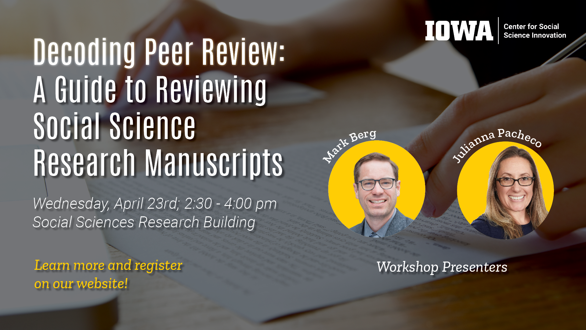 CSSI Announces Workshop for Researchers to Improve Peer Review Skills ...